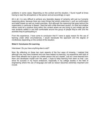 Final Presentation Interview Script | DOC | Educational Assessment ...