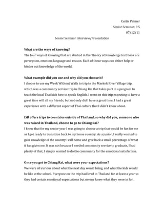 Senior Seminar Interview | PDF