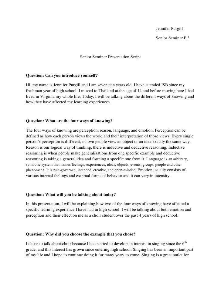 Senior Sem Presentation Script Senior Sem Presentation Script