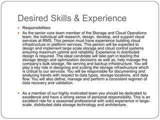 Senior Storage Cloud Software Developer Pptx