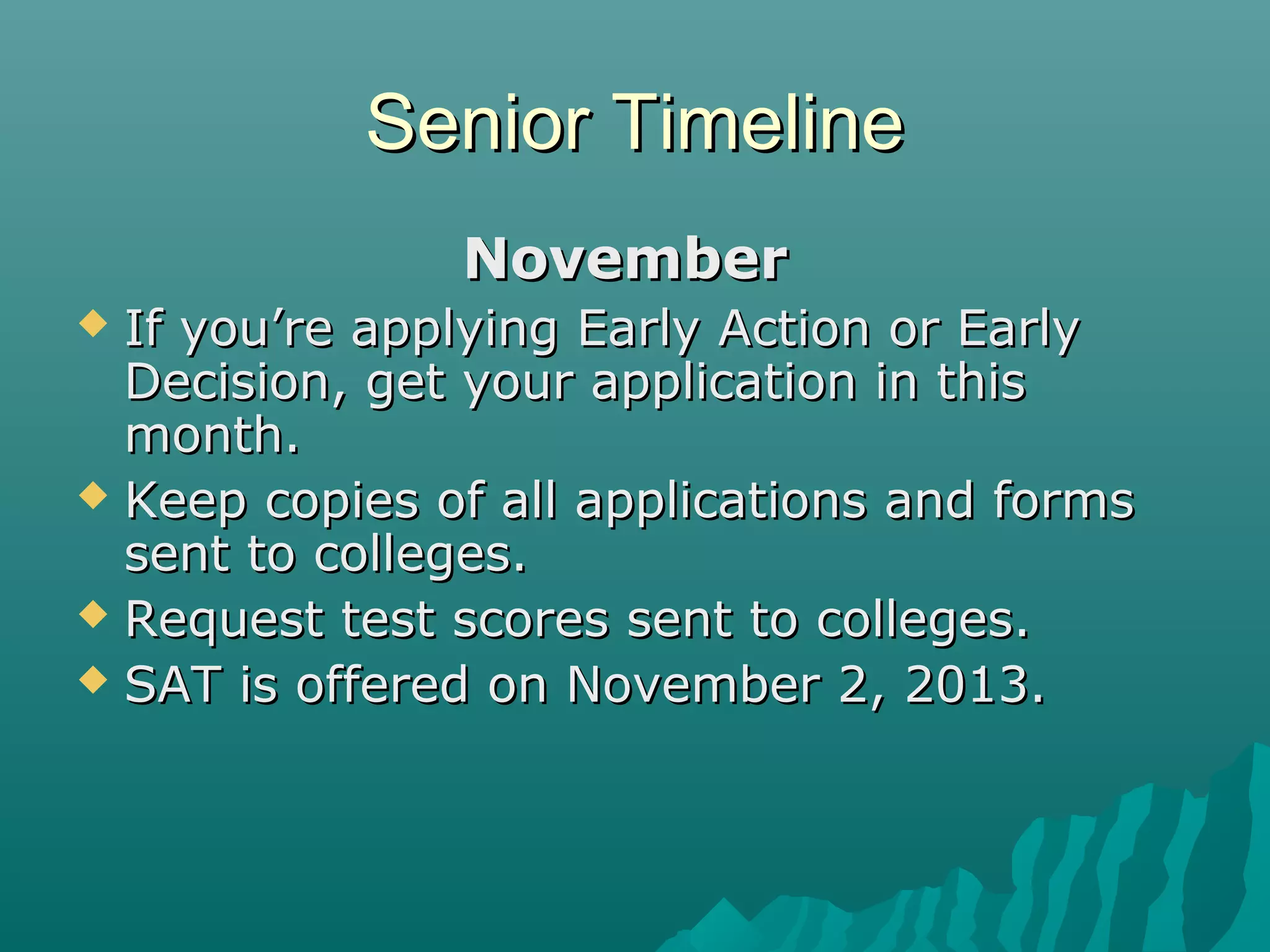 Senior timeline.ppt pam skiles | PPT | Student Financial Aid ...
