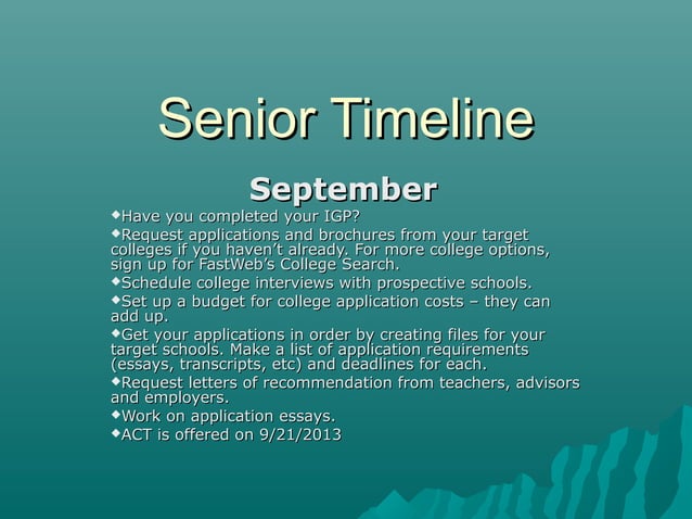 Senior timeline.ppt pam skiles | PPT | Student Financial Aid ...