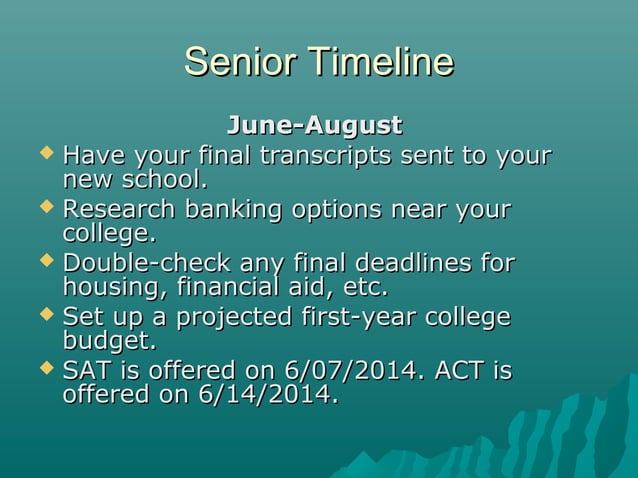 Senior timeline.ppt pam skiles | PPT | Student Financial Aid ...
