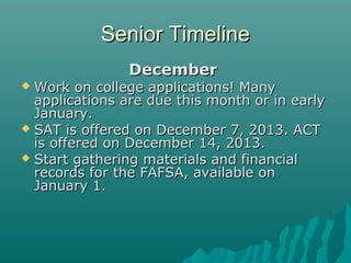 Senior timeline.ppt pam skiles | PPT | Student Financial Aid ...