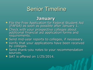 Senior timeline.ppt pam skiles | PPT | Student Financial Aid ...