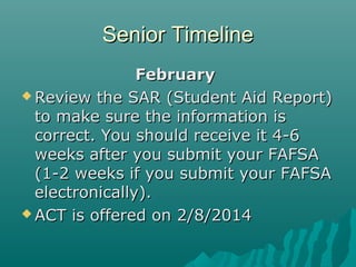 Senior timeline.ppt pam skiles | PPT | Student Financial Aid ...