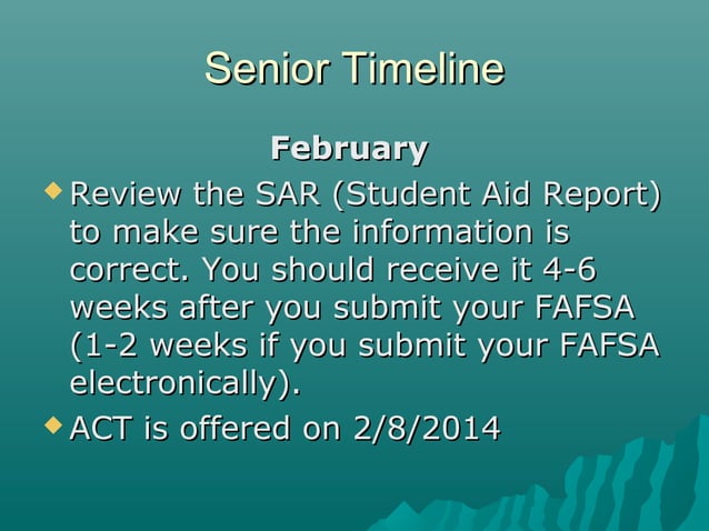 Senior timeline.ppt pam skiles | PPT | Student Financial Aid ...