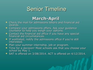 Senior timeline.ppt pam skiles | PPT | Student Financial Aid ...