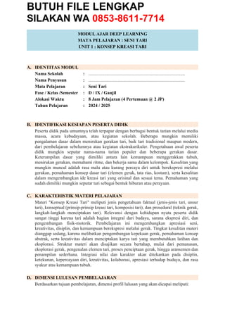 Modul Ajar Pembelajaran Mendalam SBK Seni Rupa Kelas 9 Terbaru 2025 | DOCX