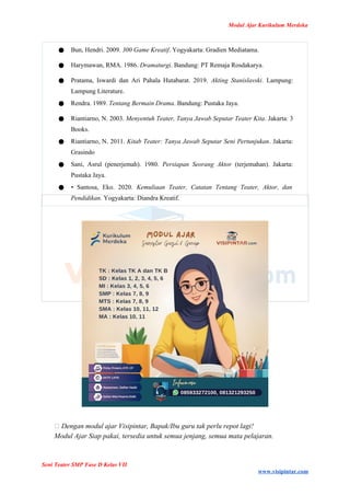 Modul Ajar Seni Teater SMP Kelas 7 Kurikulum Merdeka | DOCX