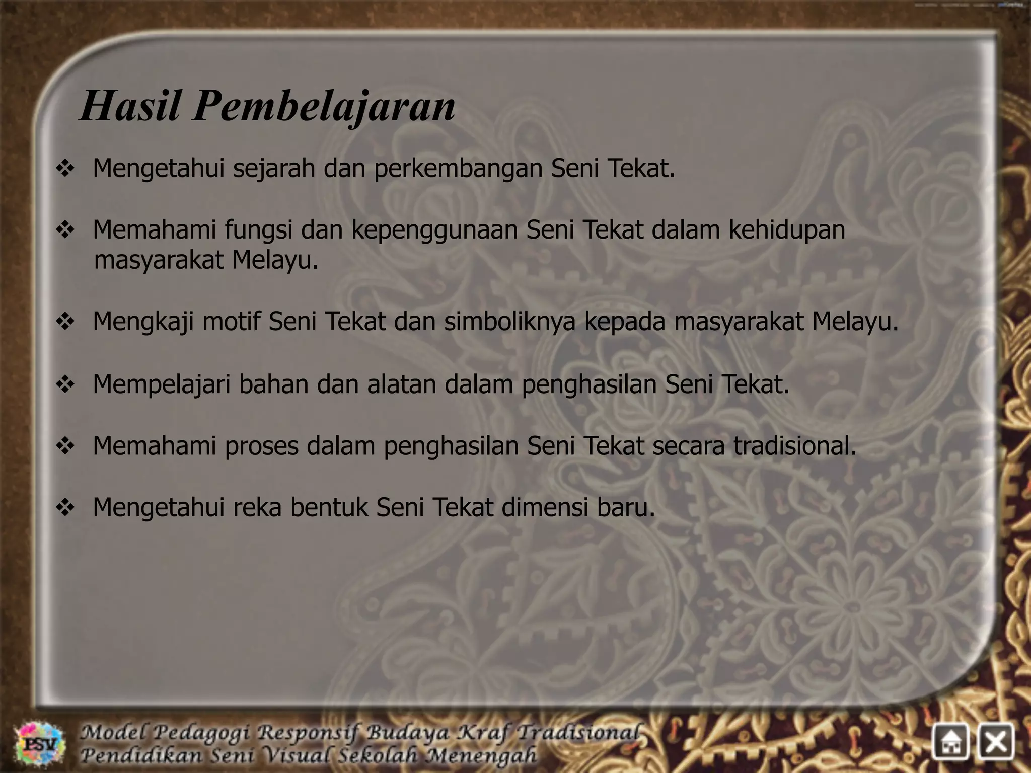 Seni Tekat Slide PPT | PDF