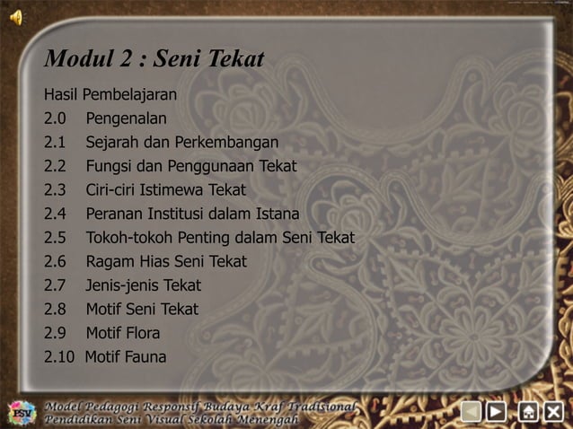 Seni Tekat Slide PPT | PDF