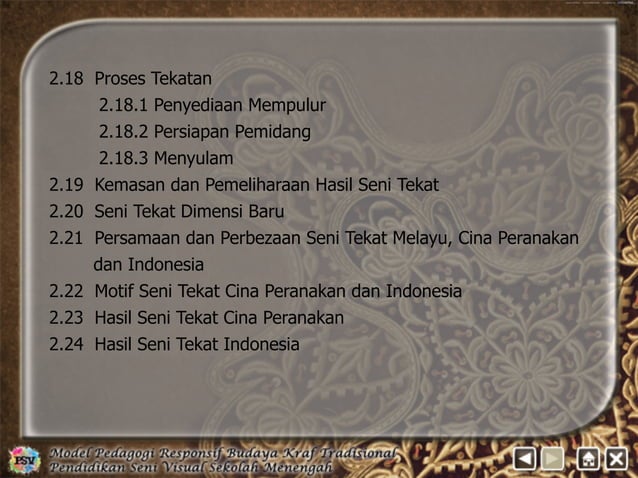 Seni Tekat Slide PPT | PDF