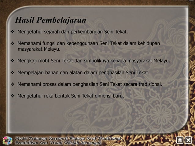 Seni Tekat Slide PPT | PDF