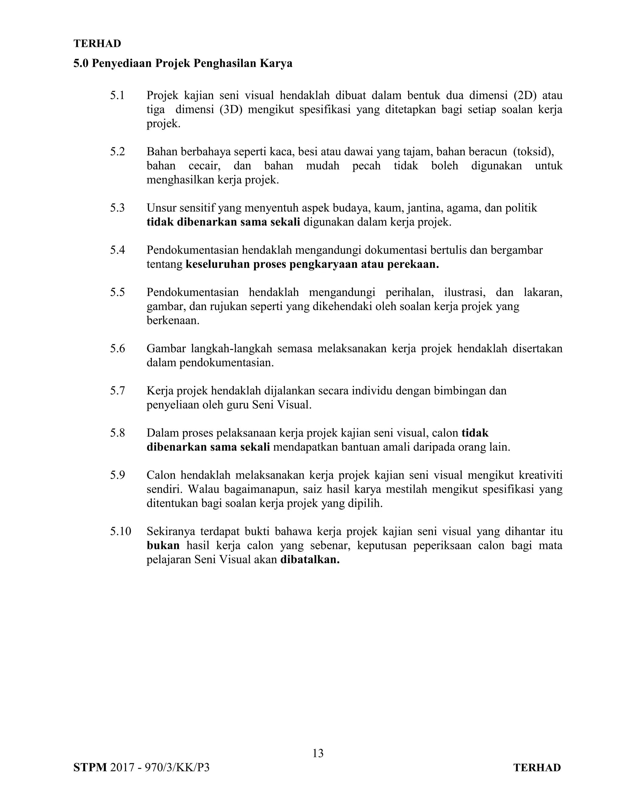 Seni visual manual kk projek 9703 | PDF