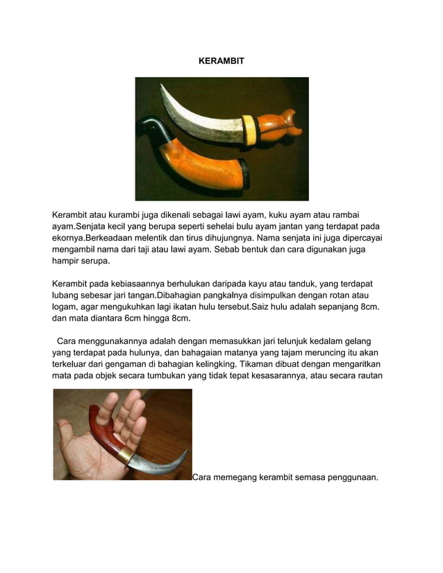 Senjata tradisional melayu | DOCX