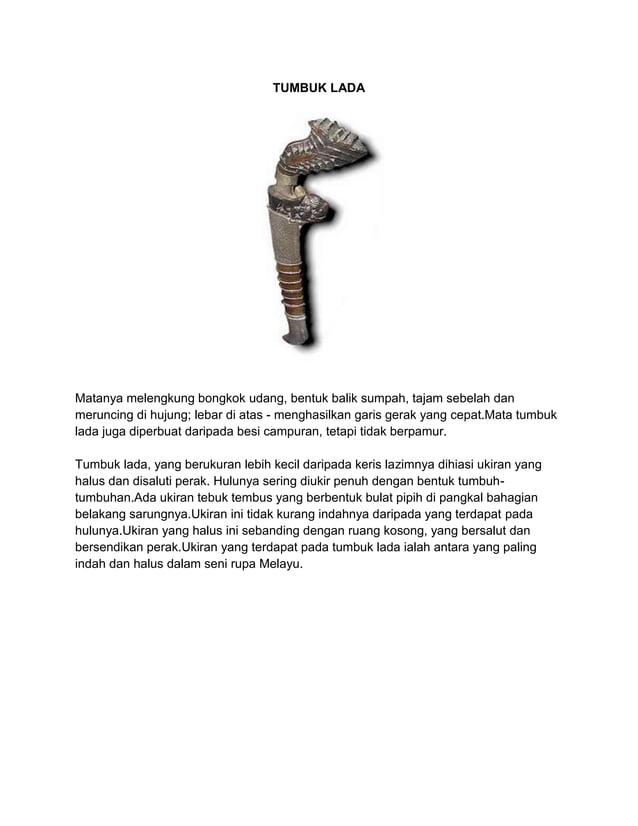 Senjata tradisional melayu | DOCX