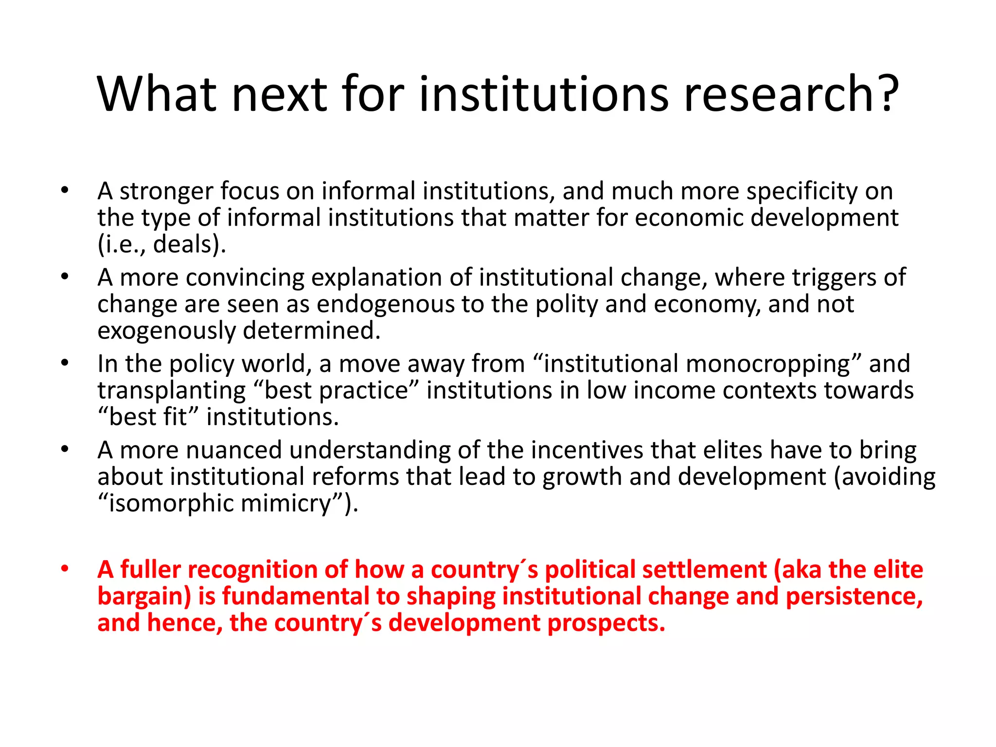 Institutions & Economic Development | PPTX