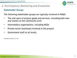 SENN 2013 Participatory Monitoring and Evaluation-130918.ppt