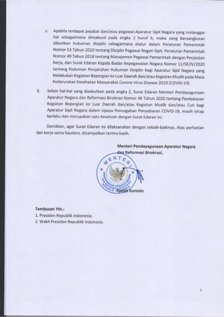 Surat Edaran Menpan Rb No 55 Tahun 2020 Pdf