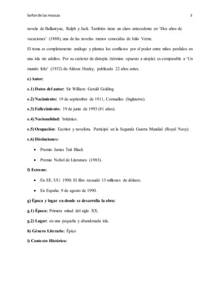 Señor de las moscas - Perspectivas y simbolismo | DOCX