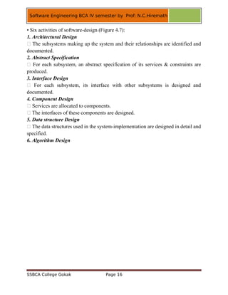 Software engineering for IV sem BCA ,RCU Belgavi.Syllabus | PDF