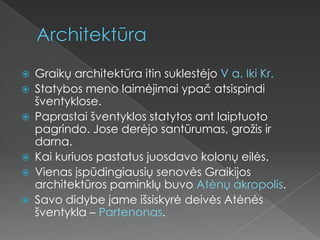 Senovės graikijos kultūros palikimas ir įtaka europai | PPTX