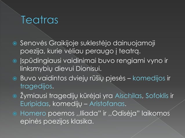 Senovės graikijos kultūros palikimas ir įtaka europai | PPTX