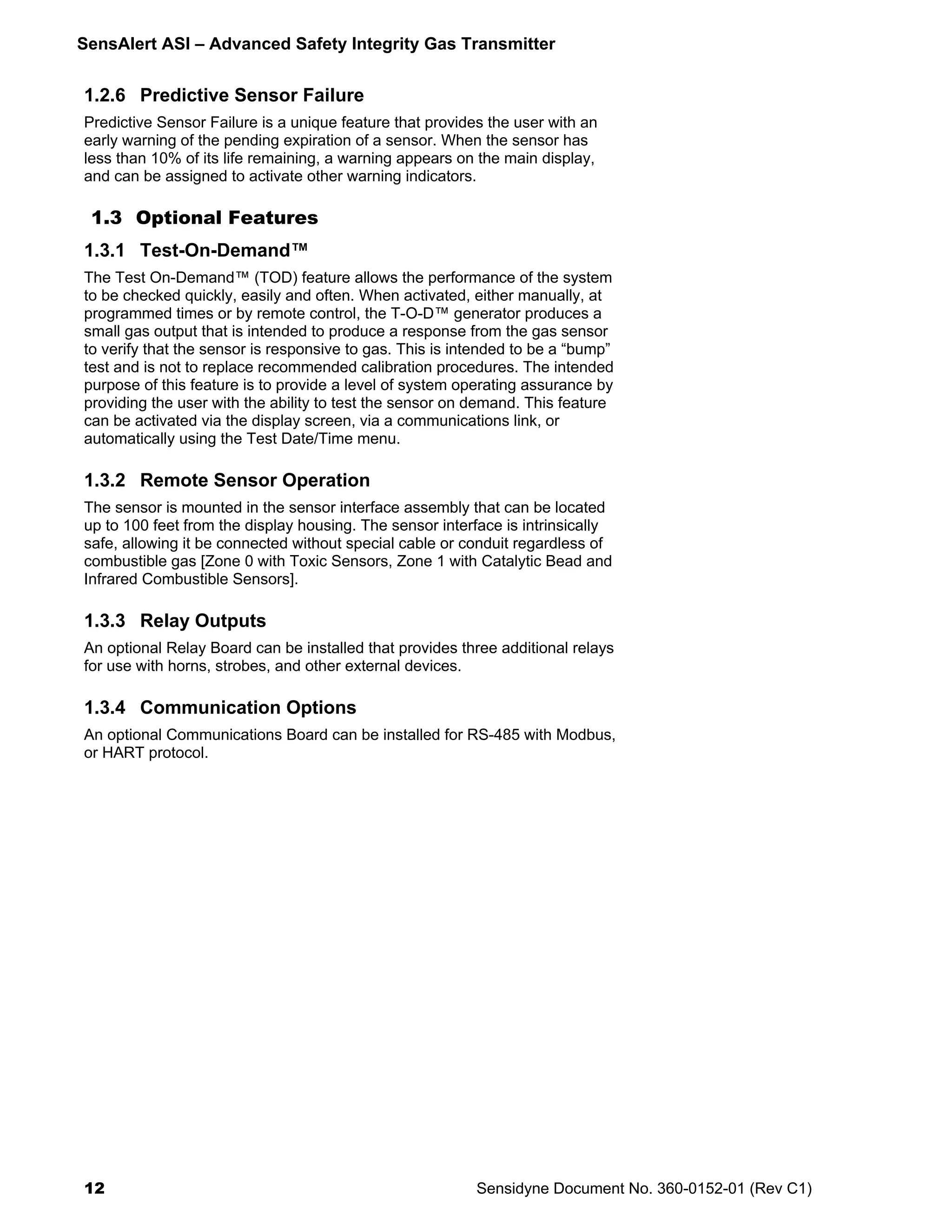 SensAlert ASI Advanced Safety Integrity Gas Transmitter | PDF