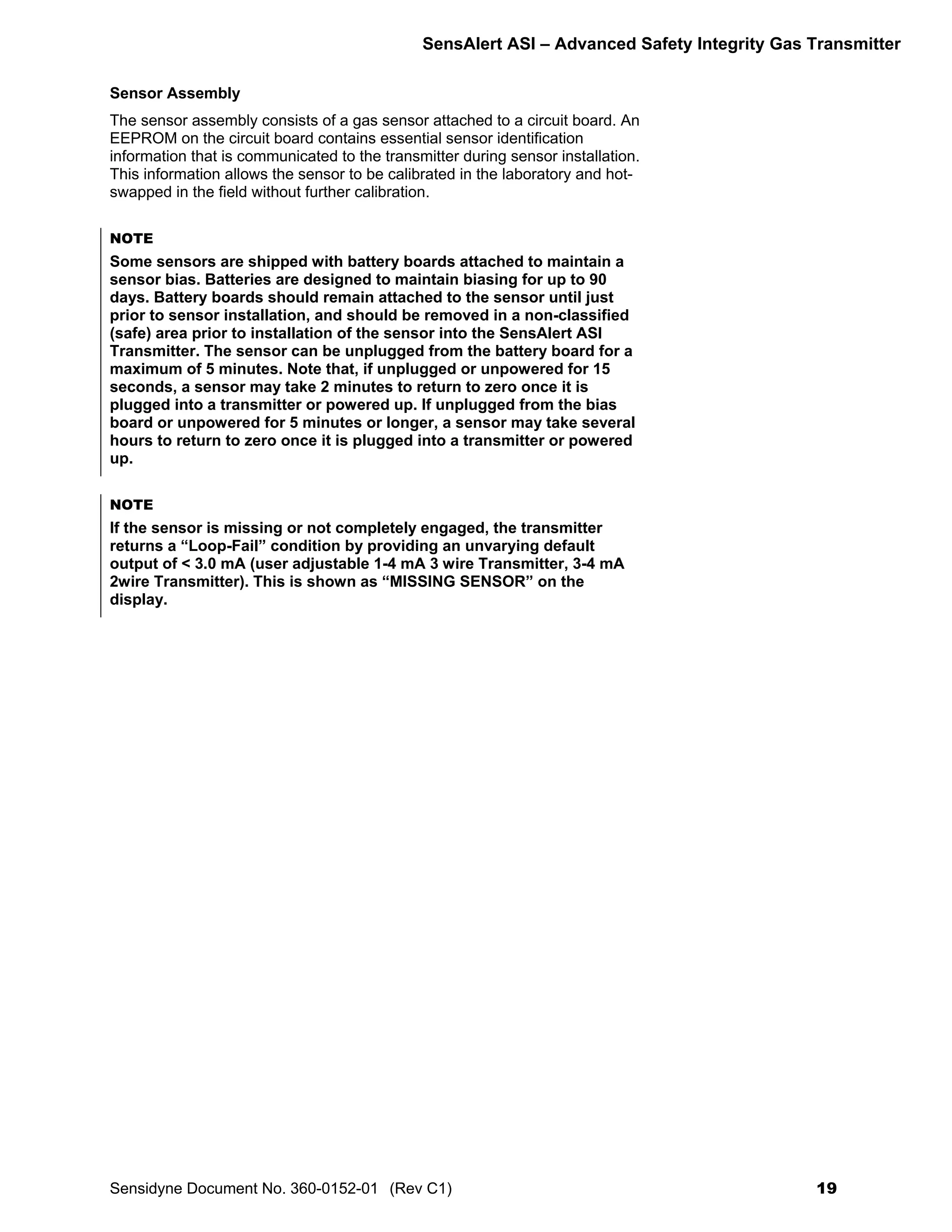 SensAlert ASI Advanced Safety Integrity Gas Transmitter | PDF