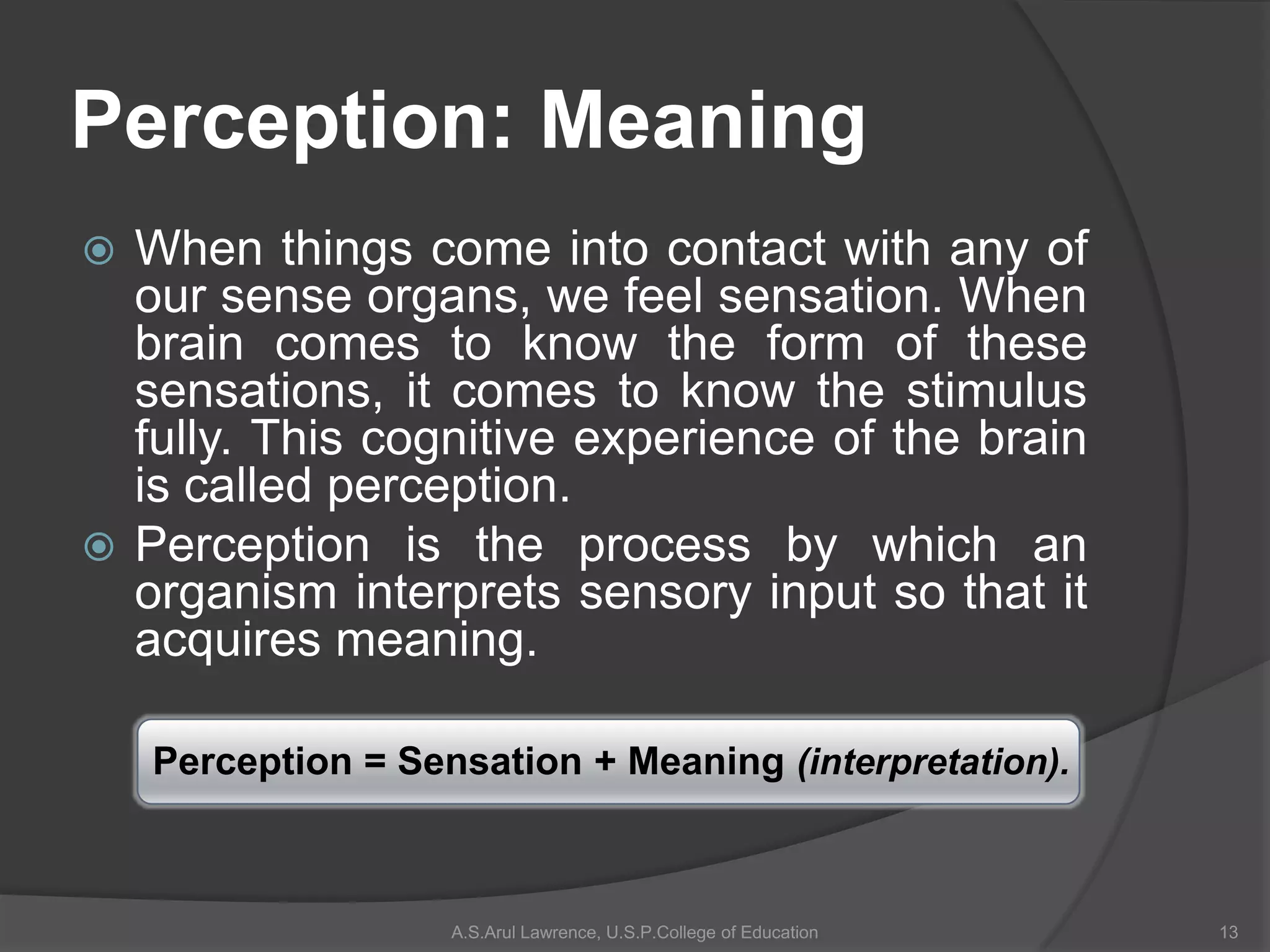 Sensation and Perception | PPSX