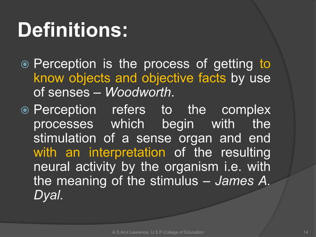 Sensation and Perception | PPSX
