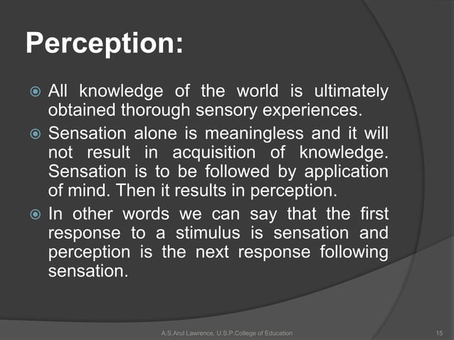 Sensation and Perception | PPSX