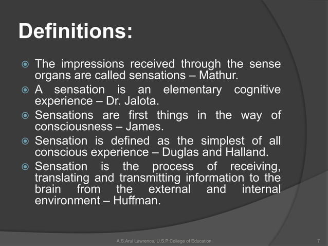 Sensation and Perception | PPSX