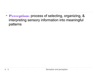Sensation and perception | PPT