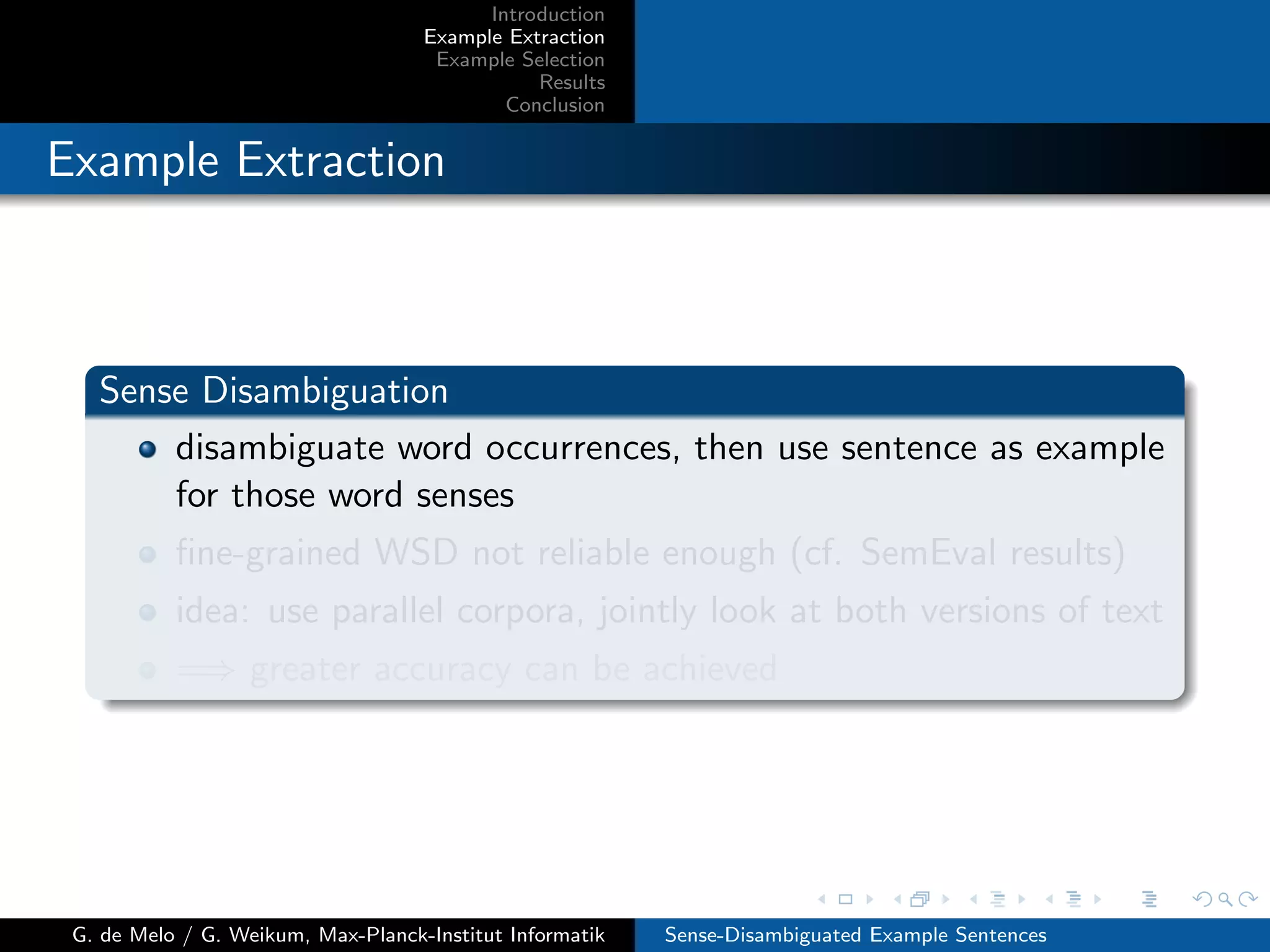 Extracting Sense-Disambiguated Example Sentences From Parallel Corpora | PPT