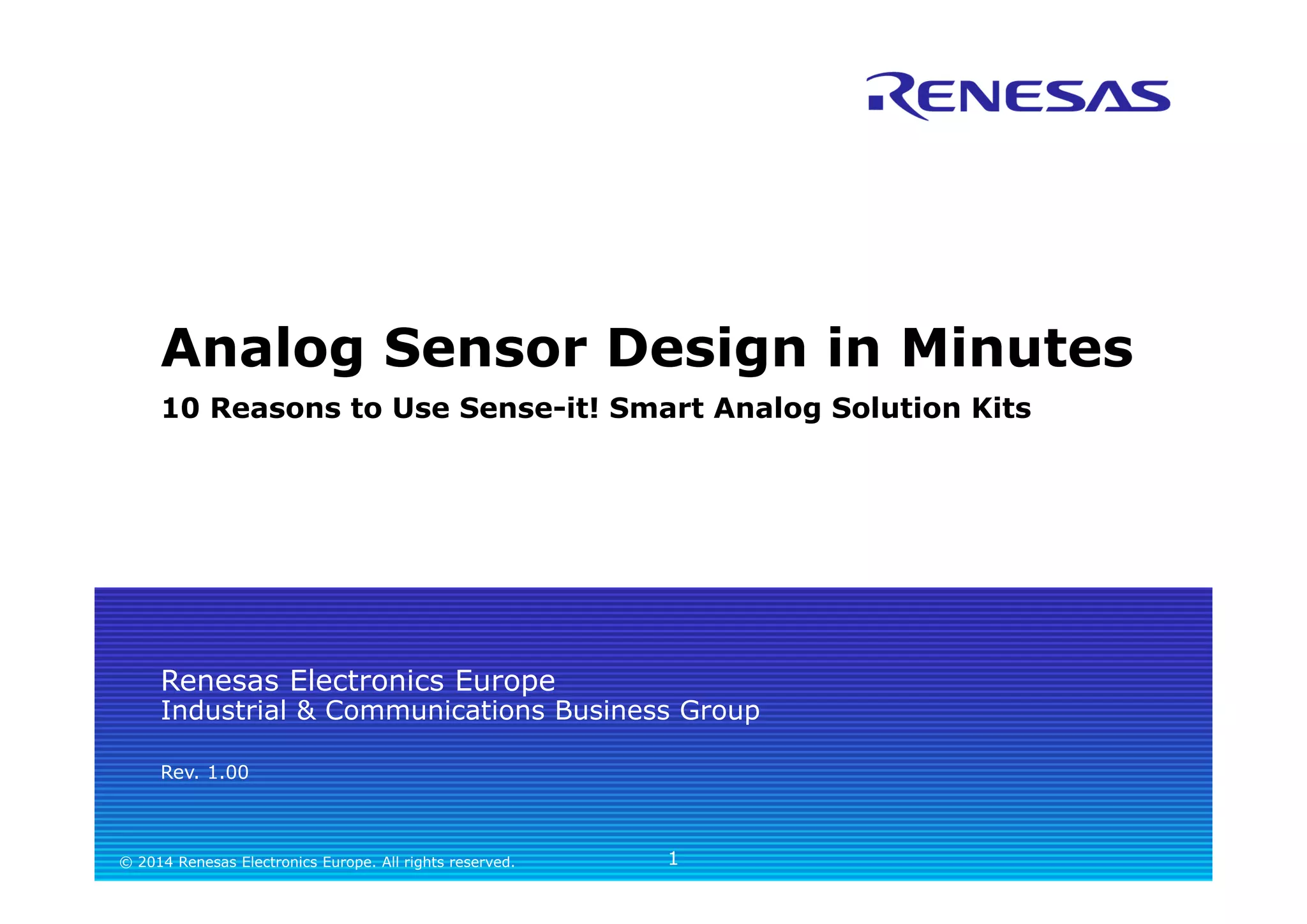 10 Reasons to use the Renesas Smart Analog solution kit | PDF