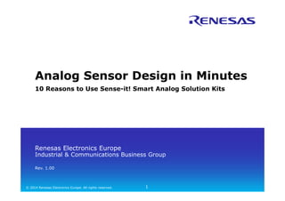 10 Reasons to use the Renesas Smart Analog solution kit | PPT