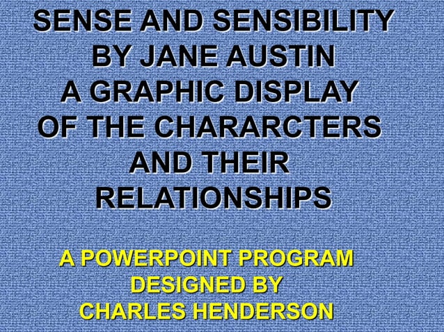 Sense And Sensibility | PPTX