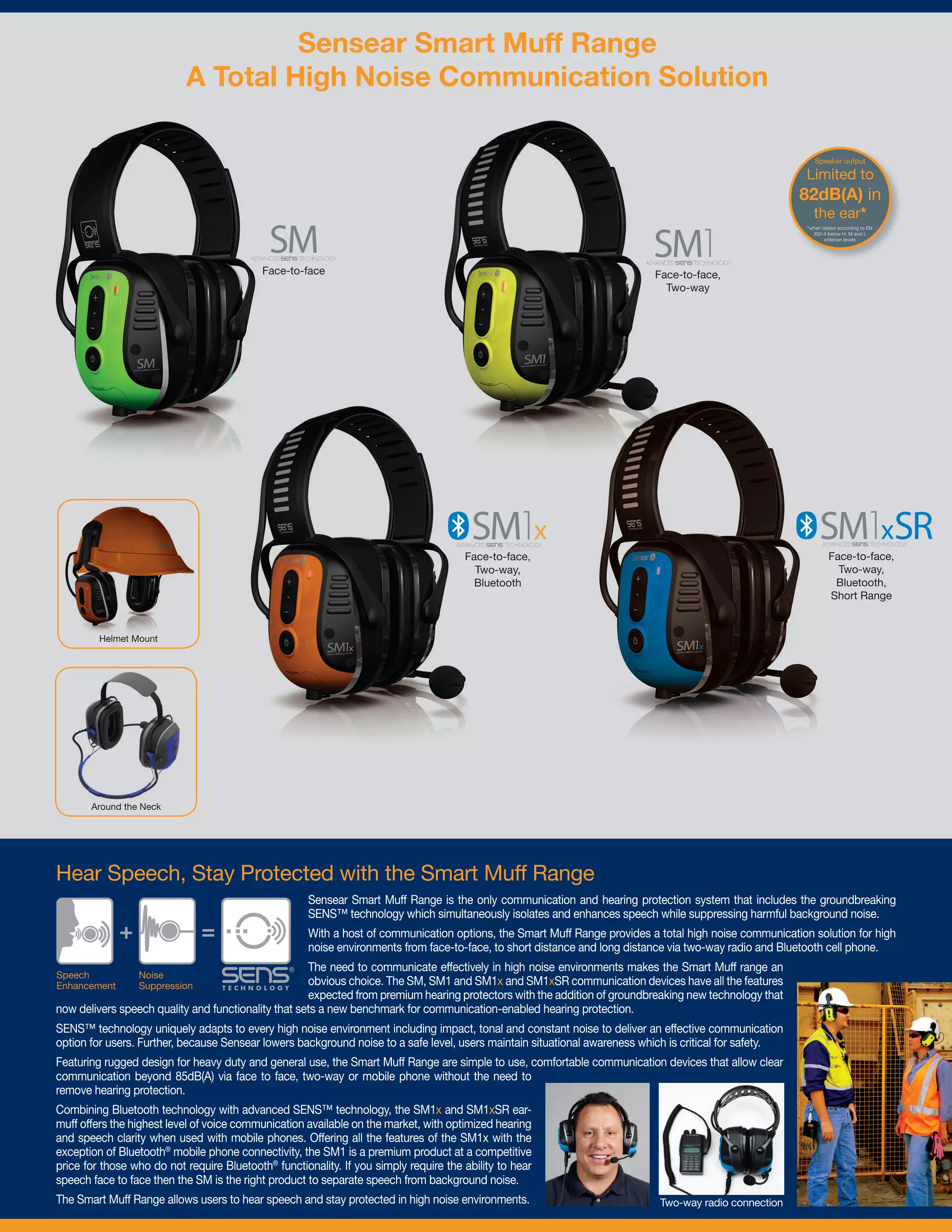 Sensear SM1 Ear Muff Brochure | PDF