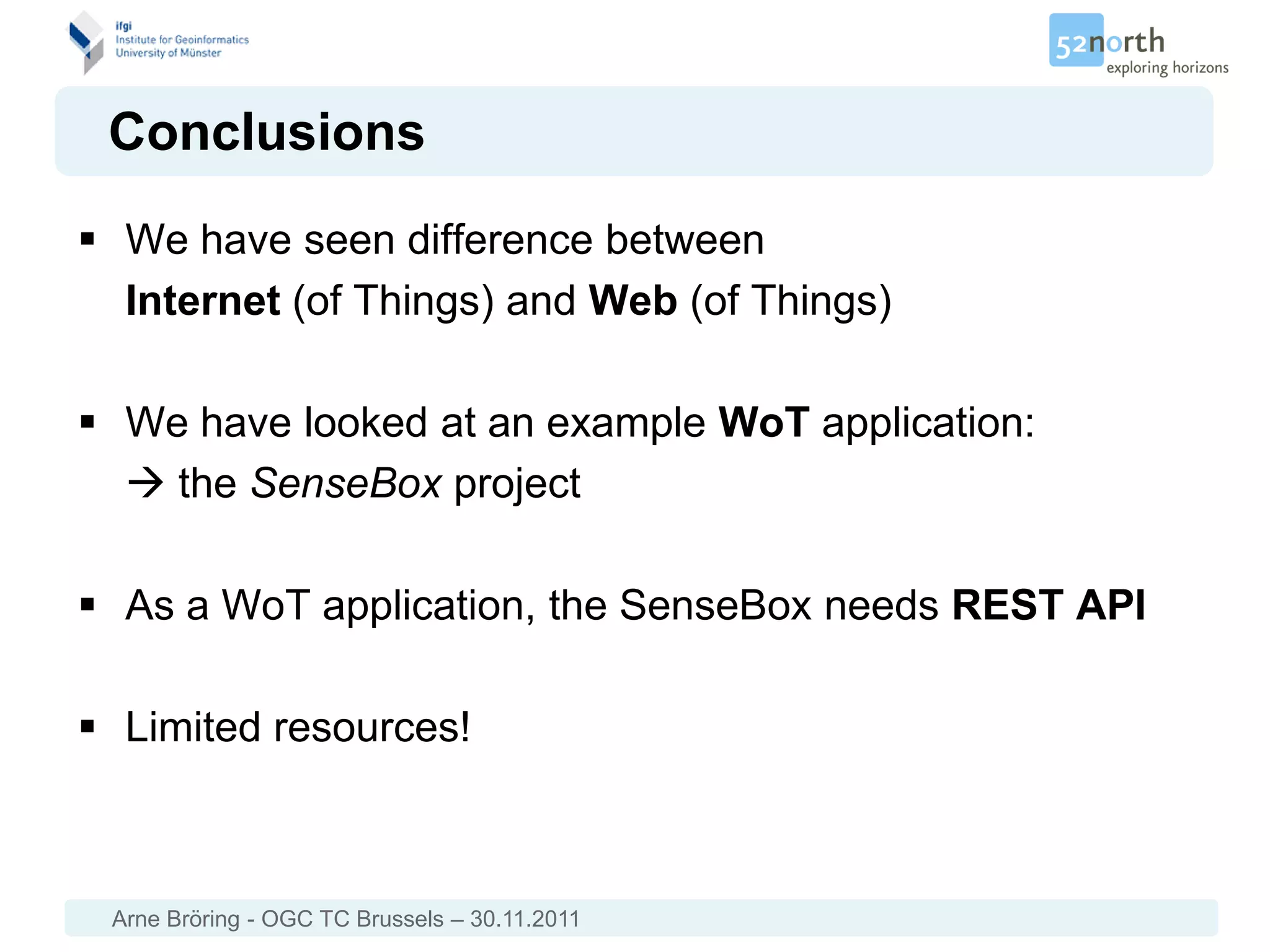 The SenseBox project & Internet of Things standardization ...