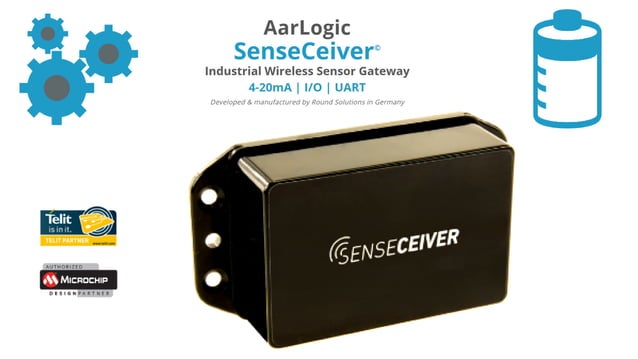 SenseCeiver Industrial Wireless Sensor Gateway 4-20mA | I/O | UART | PPT