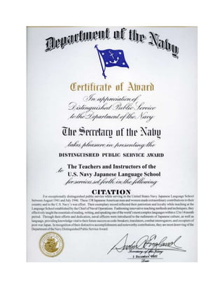 U.S. Navy Distinguished Public Service Award | DOCX