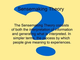 Sensemaking Theory | PPT