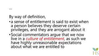 Religious legitimacy and the culture of Entitlement | PPTX