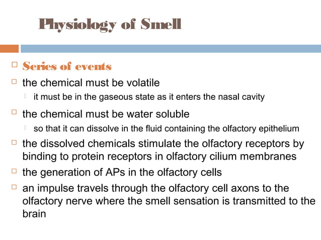 Sense of smell | PPT | Ear, Nose and Throat Conditions | Diseases and ...