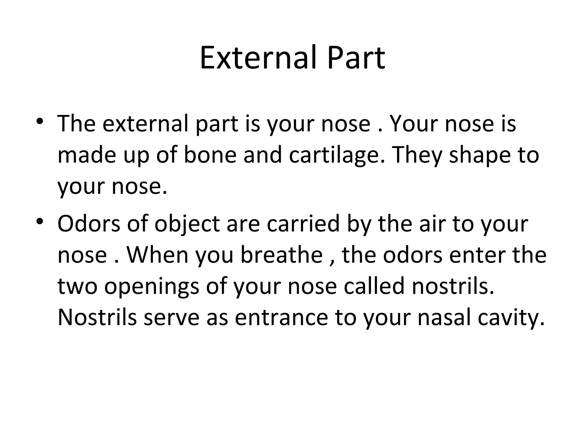 Sense of smell(nose.ppt grade 3) | PPT