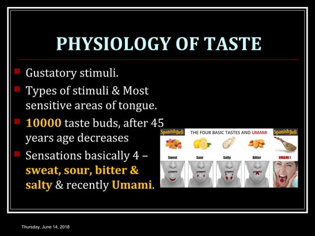 SENSE OF TASTE | PPT | Brain and Nervous System Disorders | Diseases ...