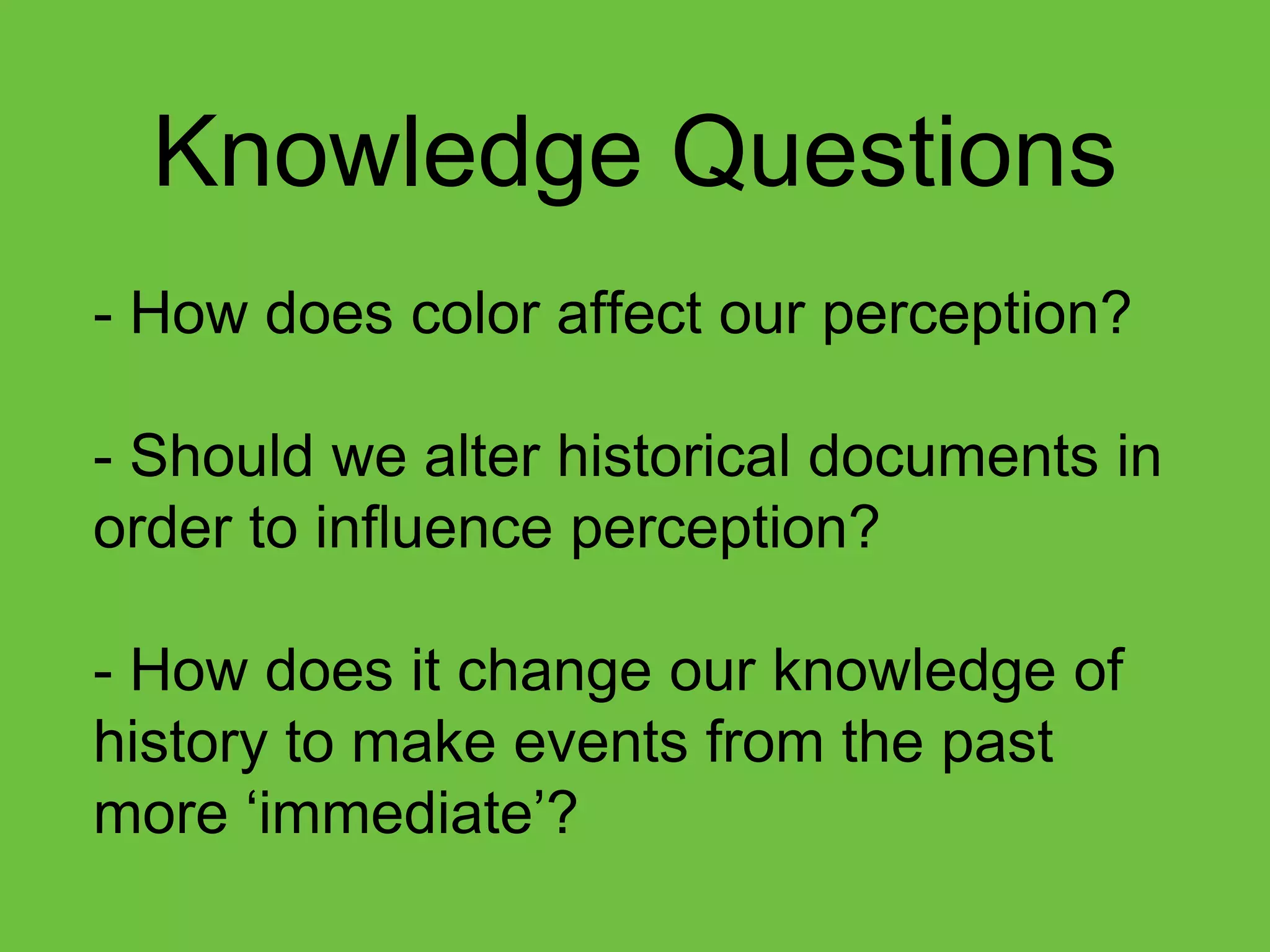 TOK Sense Perception Presentation | PPT