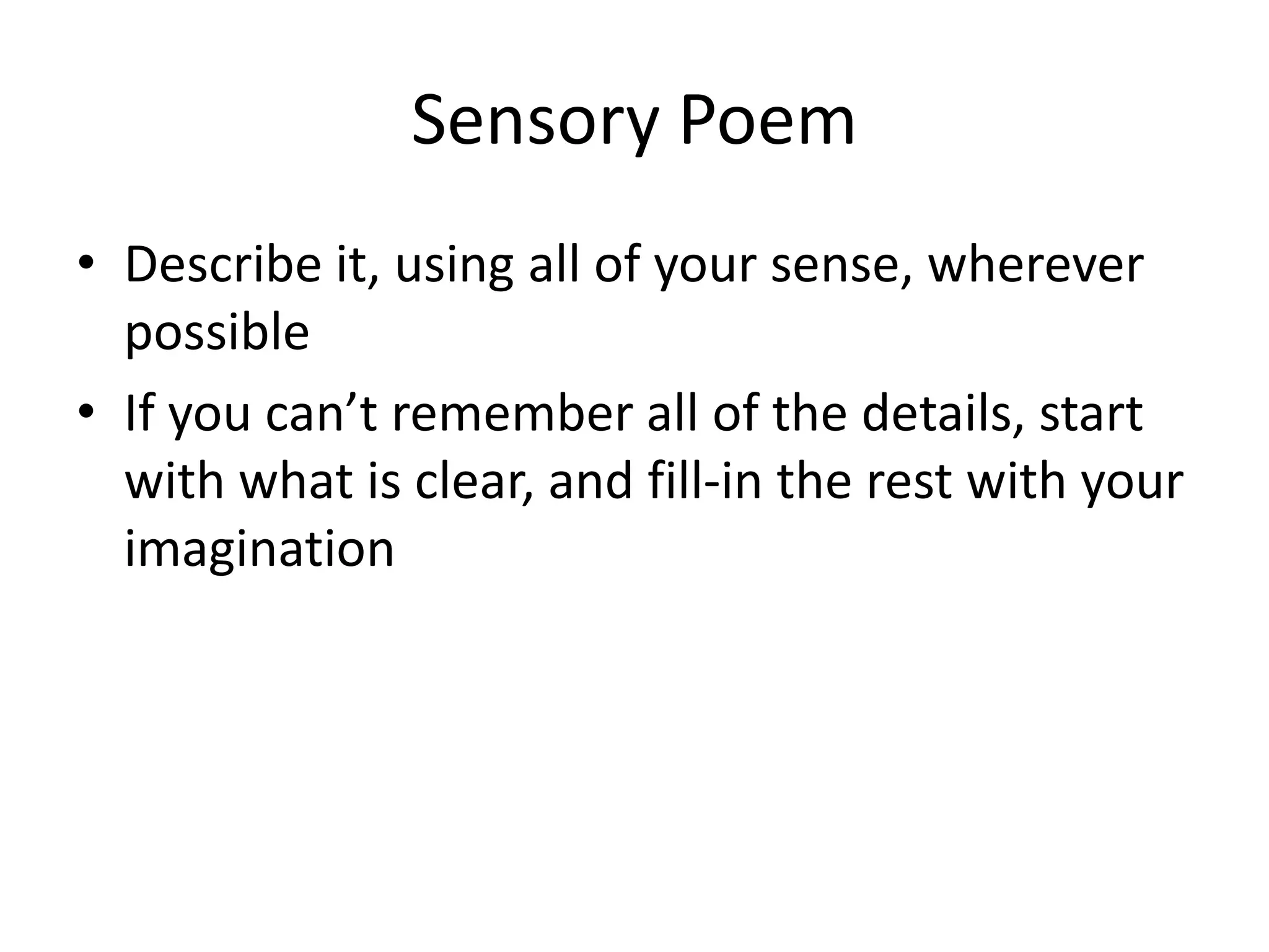 Sense poem | PPTX